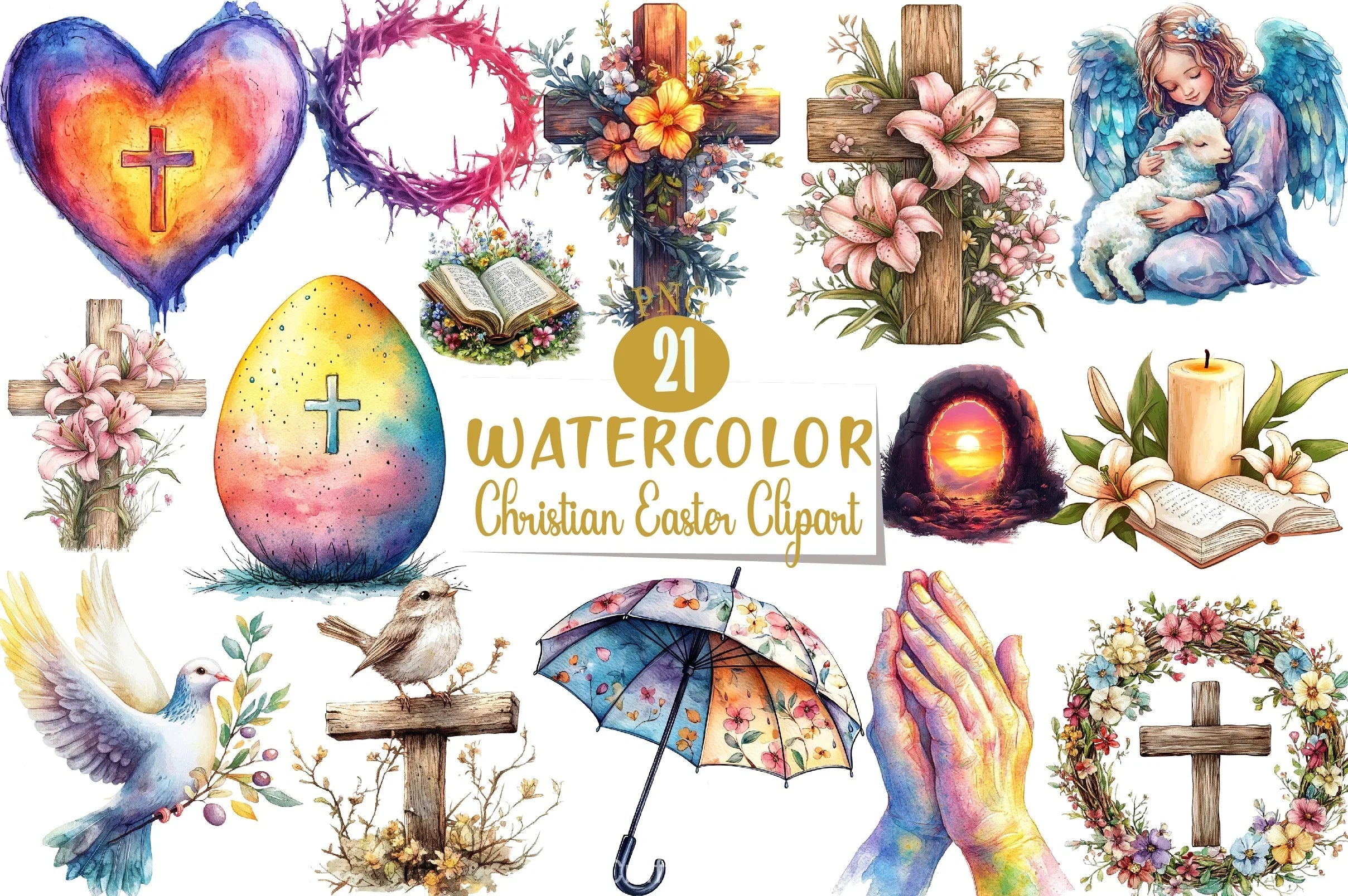 Christian Easter Clipart Bundle